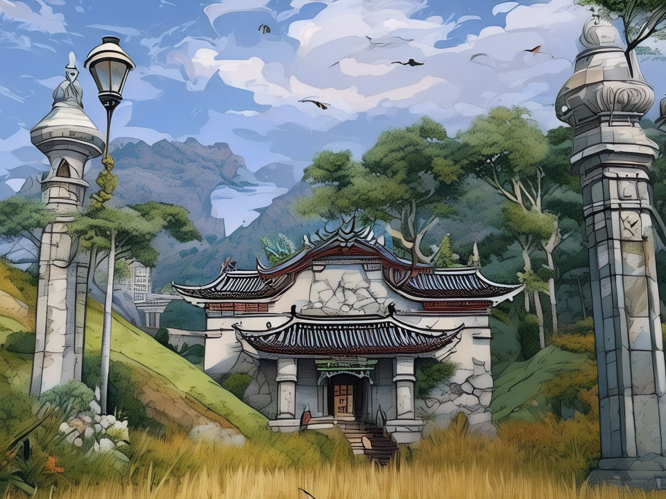 古桥牌坊场景_煜辰PandaMaster-站酷ZCOOL