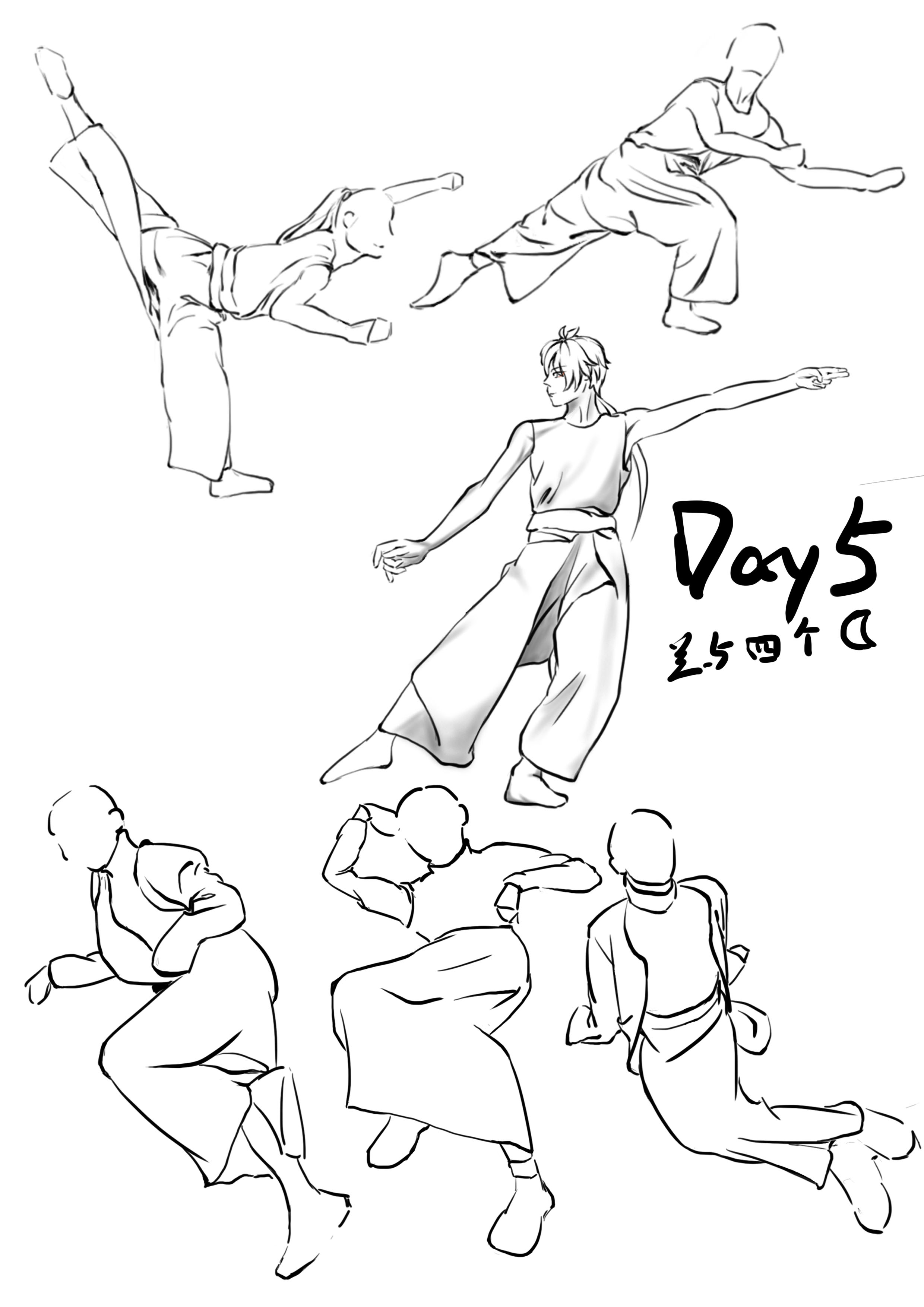 #速写60天挑战赛# Day5 _兰与四个月亮-站酷ZCOOL