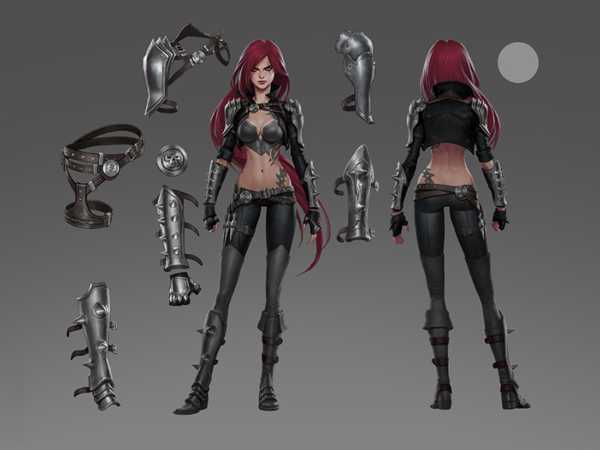 3dmax-【英雄联盟】卡特琳娜衣服模型制作教程。3d建模_Alan安澜-站酷ZCOOL