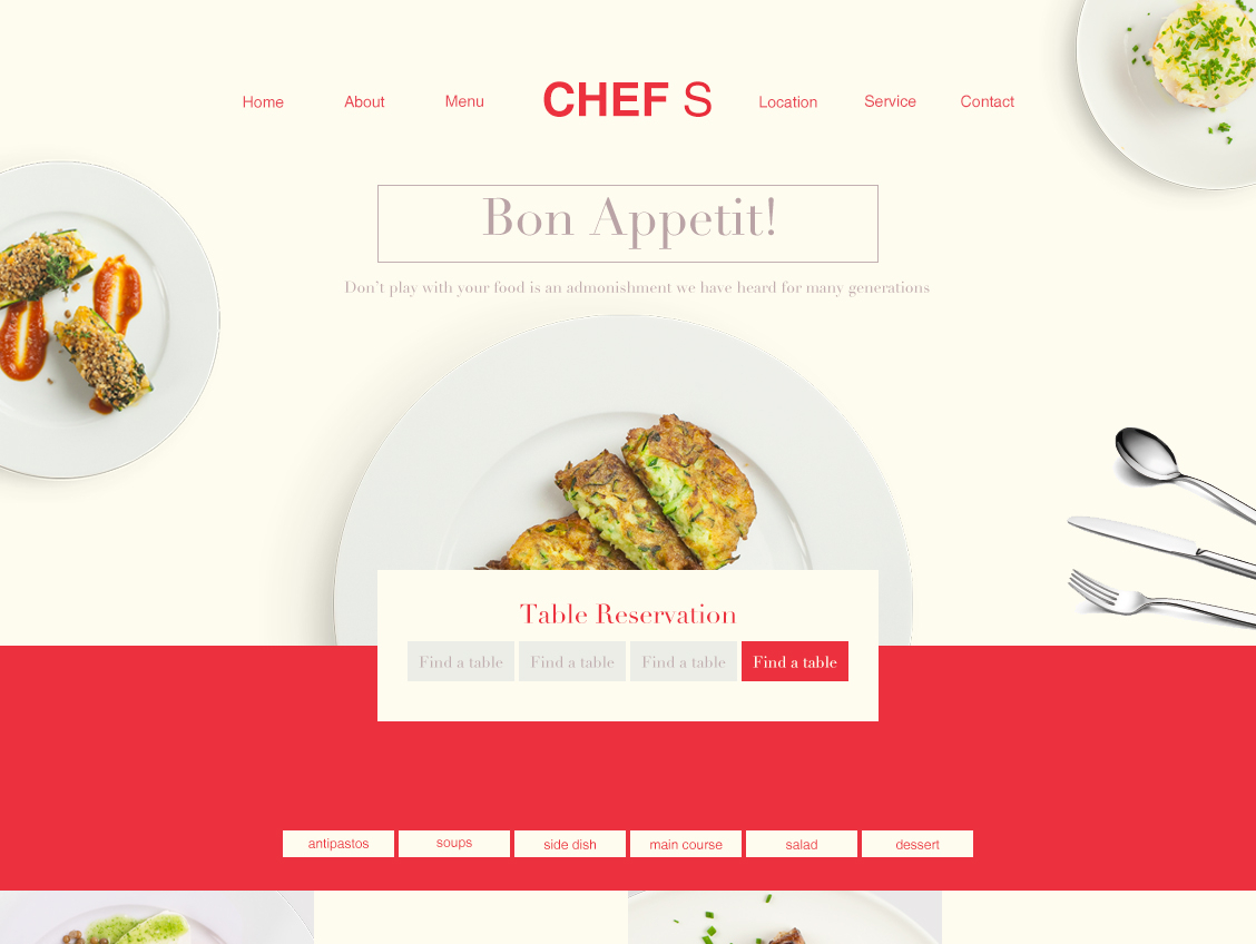 CHEFS西餐厅官网首页_Hilarykk-站酷ZCOOL