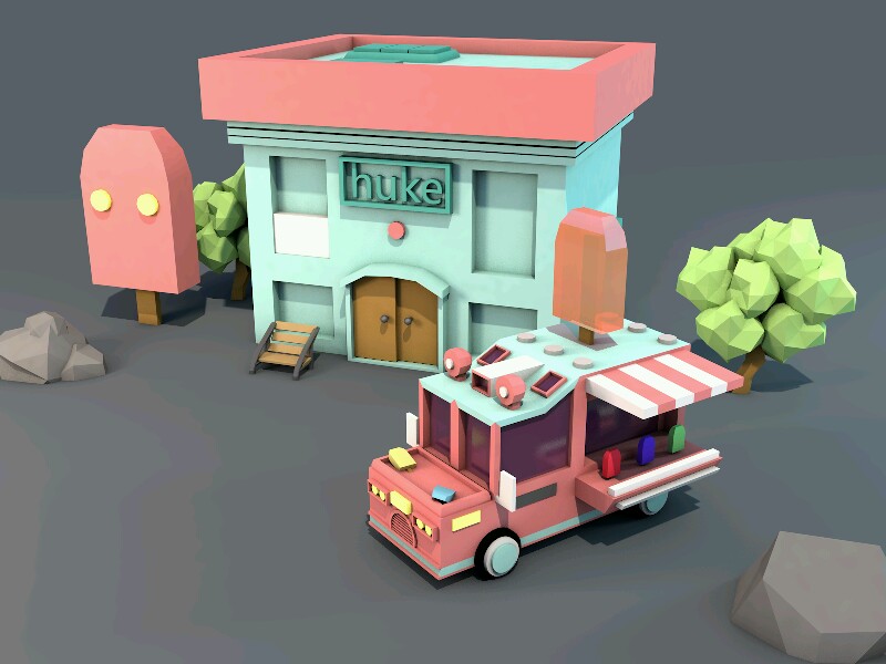c4d-lowpoly_我就是NiaoNiao-站酷ZCOOL