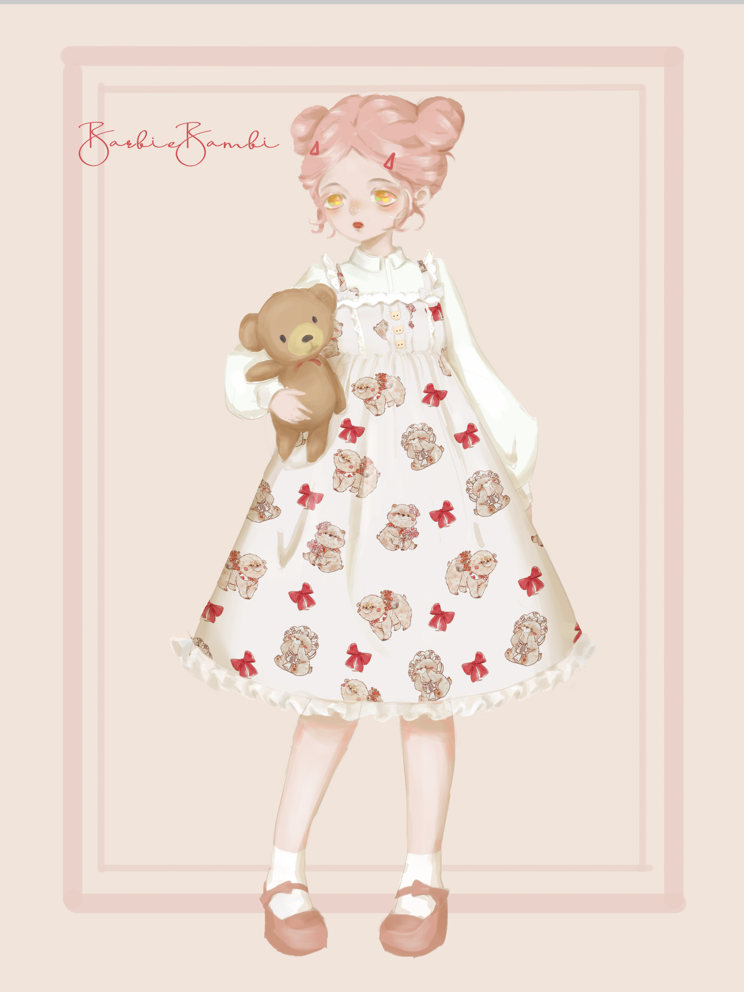 Barbie Bambi小裙子的立绘图透第二版_梨梨子violet-站酷ZCOOL