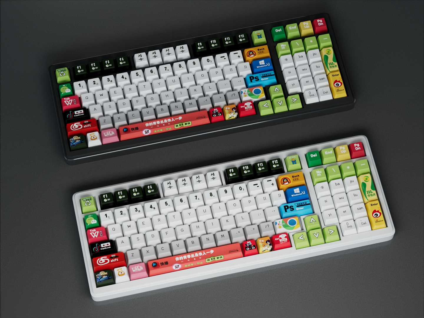 电脑桌面键帽设计搭配狼蛛F99键盘_热小白-站酷ZCOOL