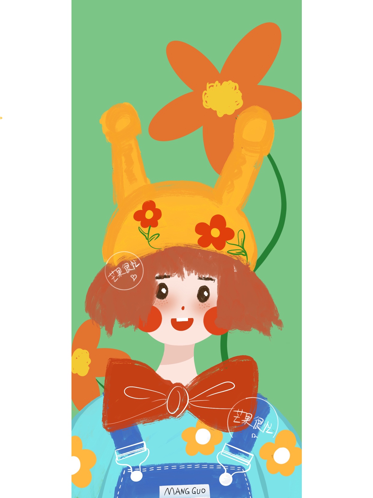 原创女孩插画壁纸_芒果很忙mm-站酷ZCOOL