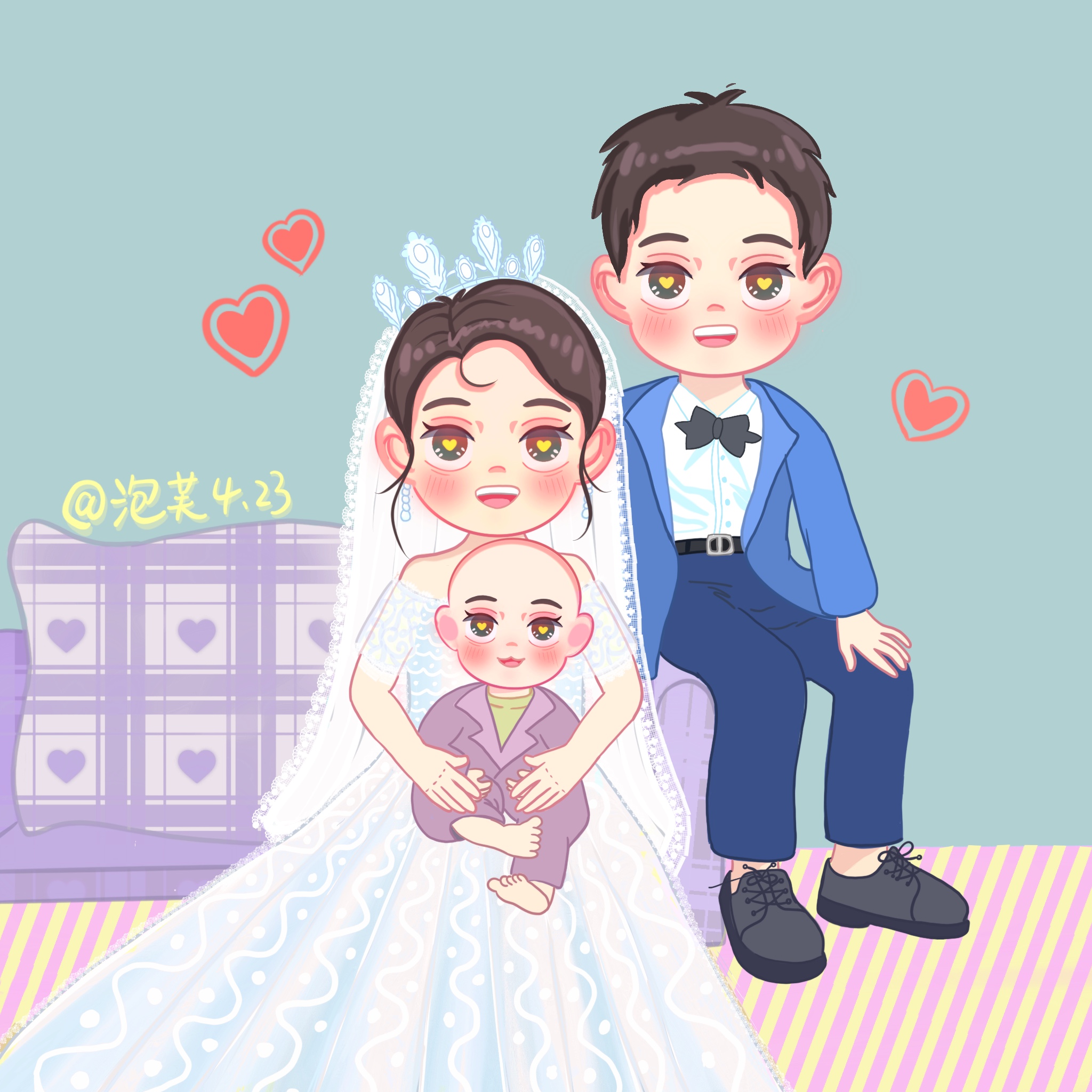 Q版人物_泡芙不能掉队0105-站酷ZCOOL