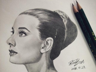 手绘 奥黛丽·赫本（Audrey Hepburn）_Rda_DX-站酷ZCOOL