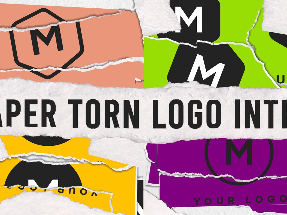 PR模板|创意动态撕纸动画标志LOGO演绎开场_猿文件网官方账号-站酷ZCOOL