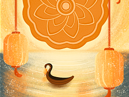 中秋手绘海报赏月_王吉吉ginner-站酷ZCOOL