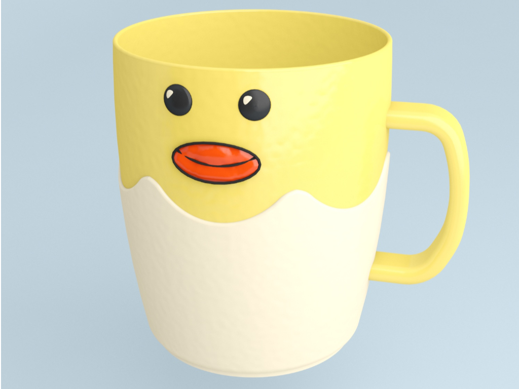 小黄鸭儿童水杯3D建模_Z378679990-站酷ZCOOL