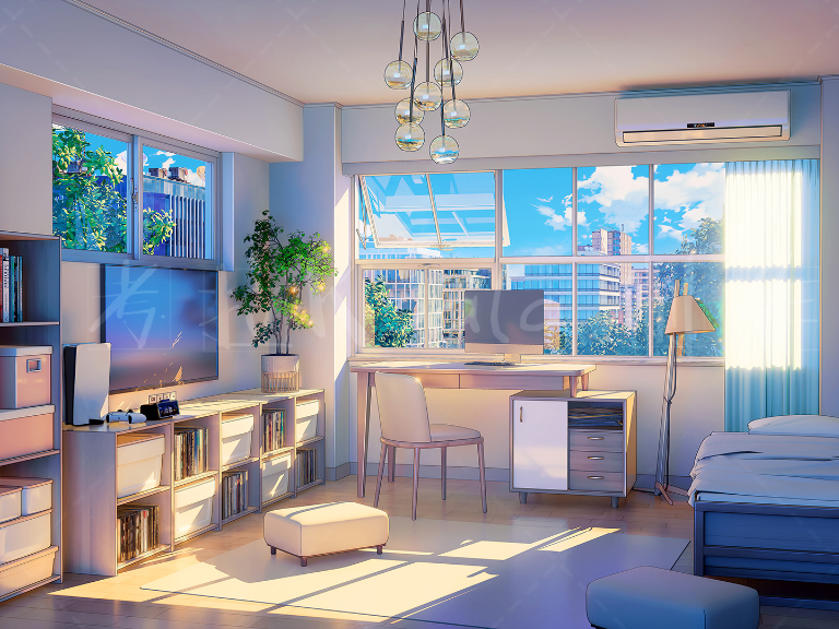 Galgame/vup背景《夏日房间》_考拉_Koala123-站酷ZCOOL