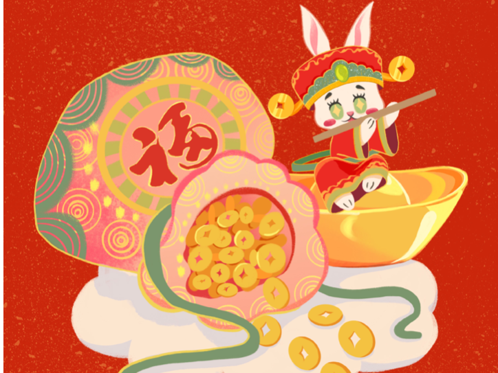 小兔过年《兔年插画》_阿厘Ali-站酷ZCOOL