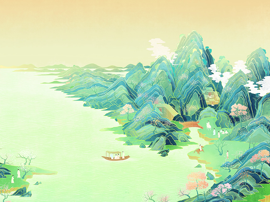 《游春图》_踢踏TITA-站酷ZCOOL