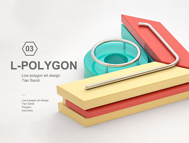 c4d Low polygon_尹尧_Asan-站酷ZCOOL