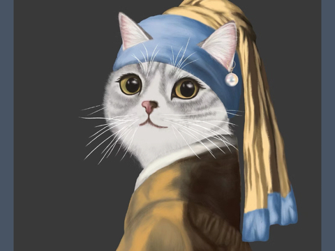 带珍珠耳环的喵_风口723-站酷ZCOOL