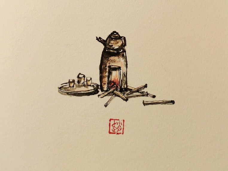 酒用林花酿，茶将野水煎。_寒浪书画-站酷ZCOOL