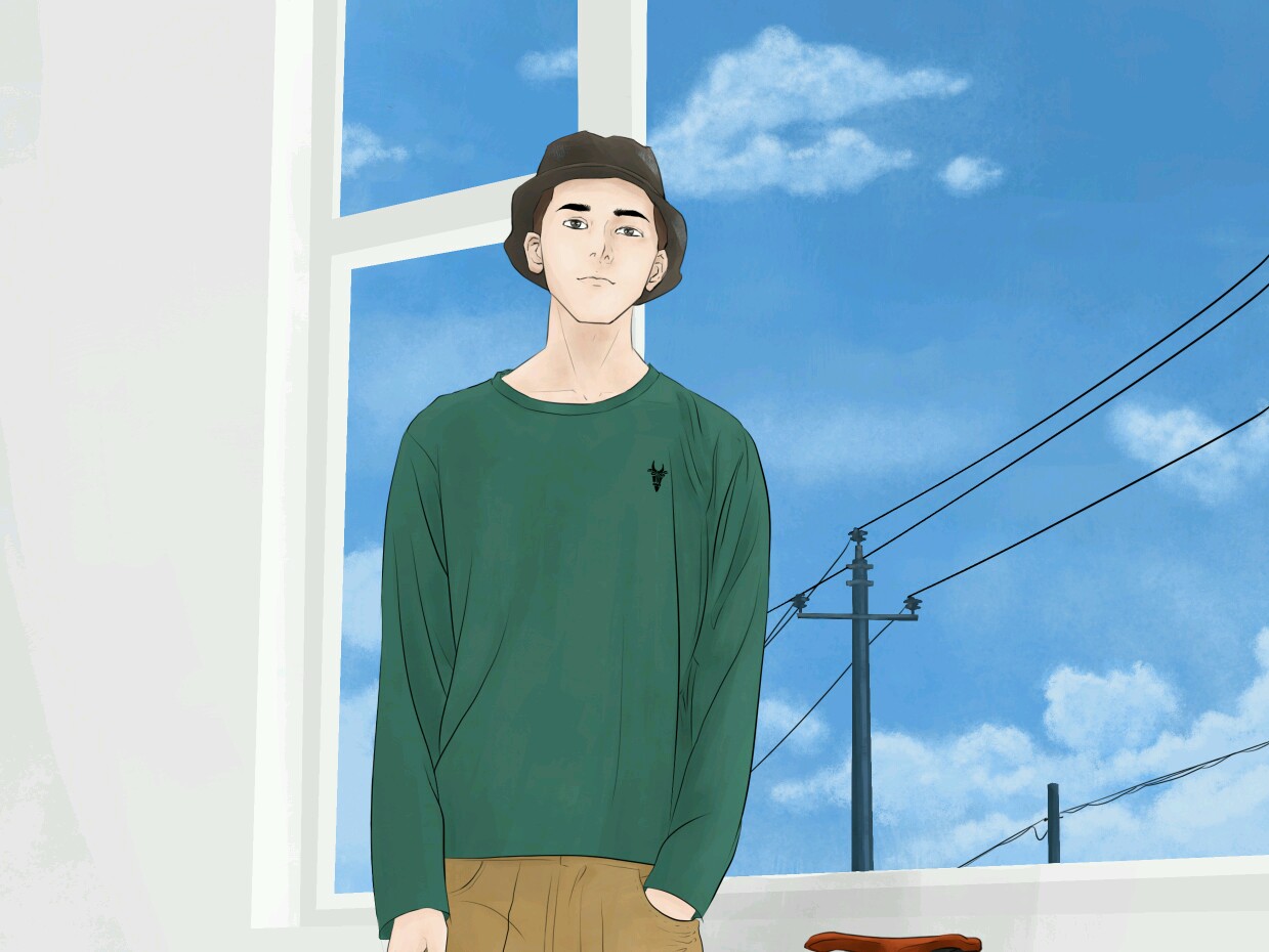 平板手绘小帅哥_Guanao-站酷ZCOOL