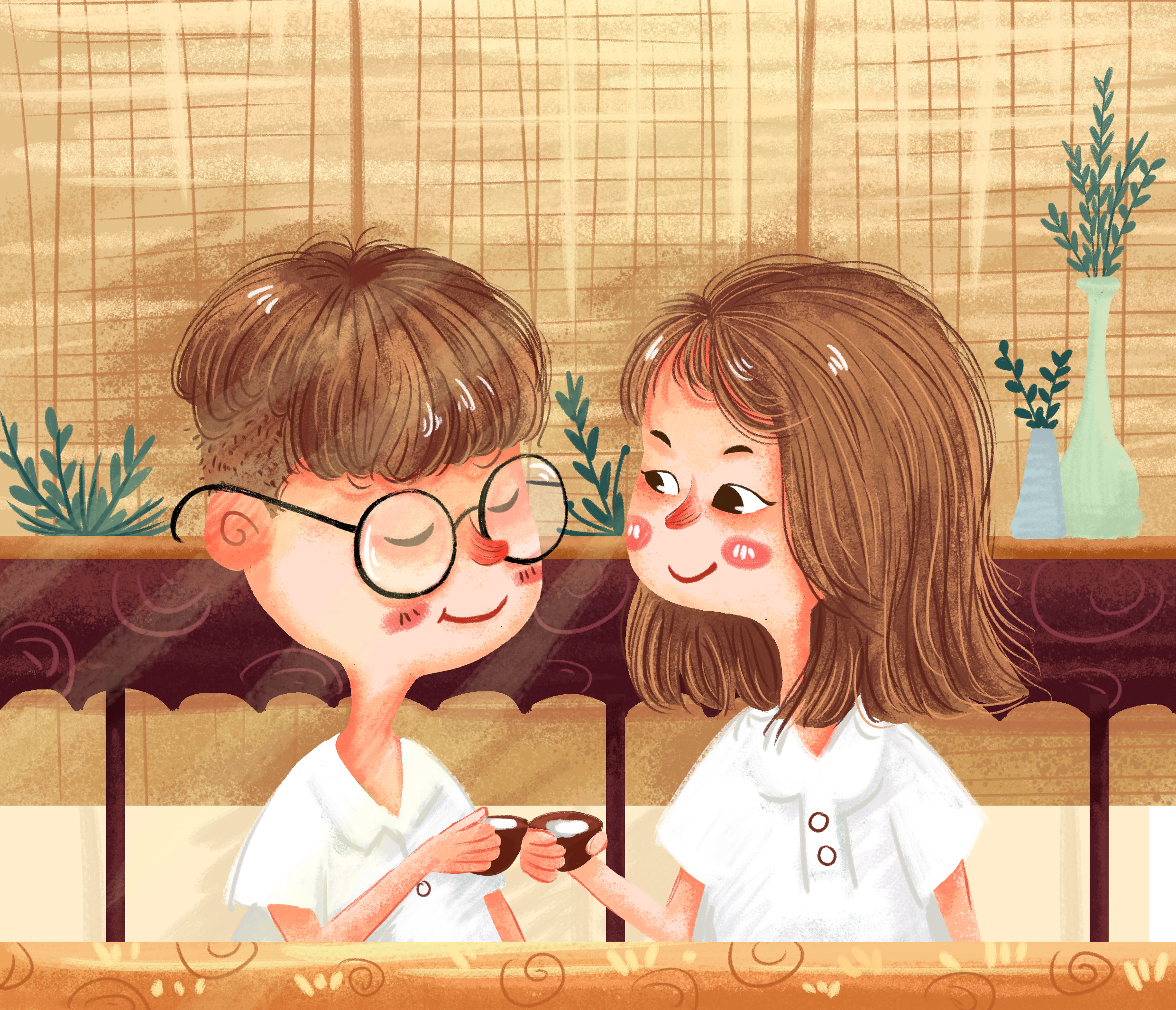 插画人物|原创|你和我_妮子T-站酷ZCOOL