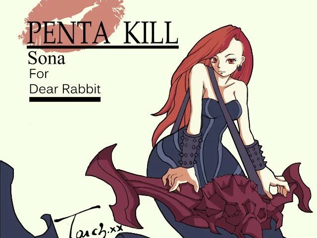 五杀摇滚键盘手 娑娜 -penta kill sona_兔草星星-站酷ZCOOL