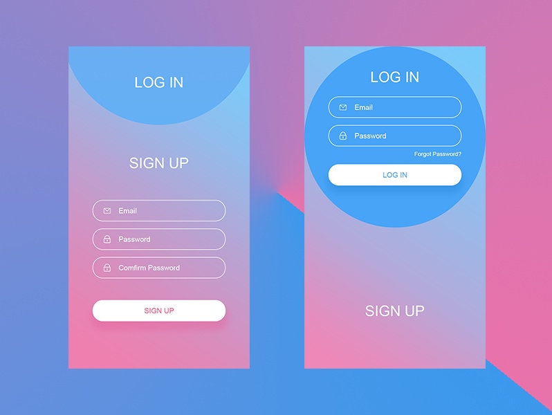 APP登录注册界面 LOG IN/UP——Dribbble_Gillian吉莉安-站酷ZCOOL