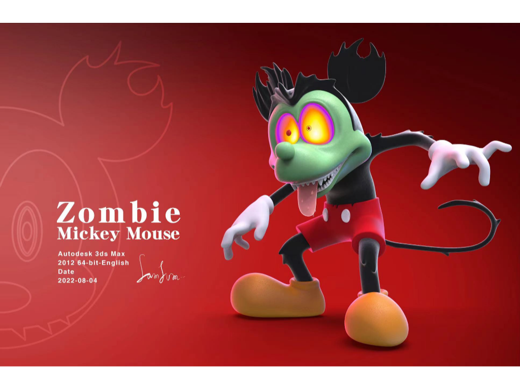 Zombie Mickey Mouse_以津真天-站酷ZCOOL