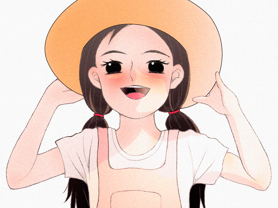 笑(附线稿) 【挑战百变头像 第三十一张】_冰蓝茉莉-站酷ZCOOL