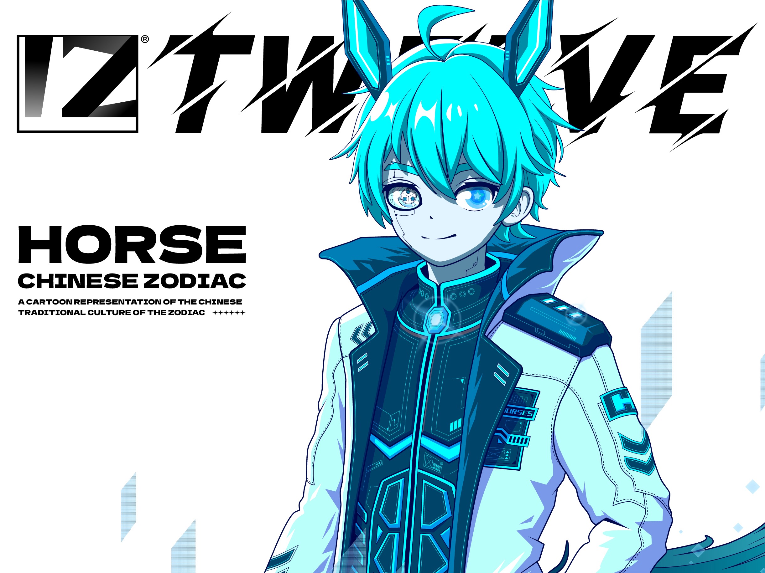 十二生肖系列矢量插画/马 HORSE/矢量二次元_鸟哥插画-站酷ZCOOL