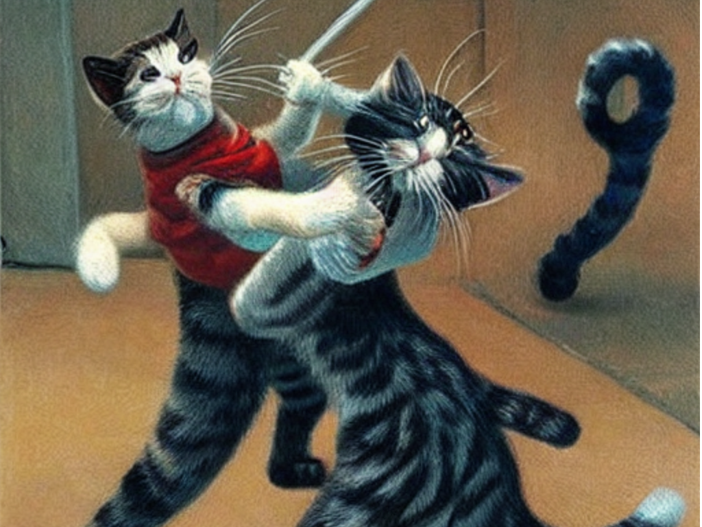 cats fighting_毛毛岛-站酷ZCOOL