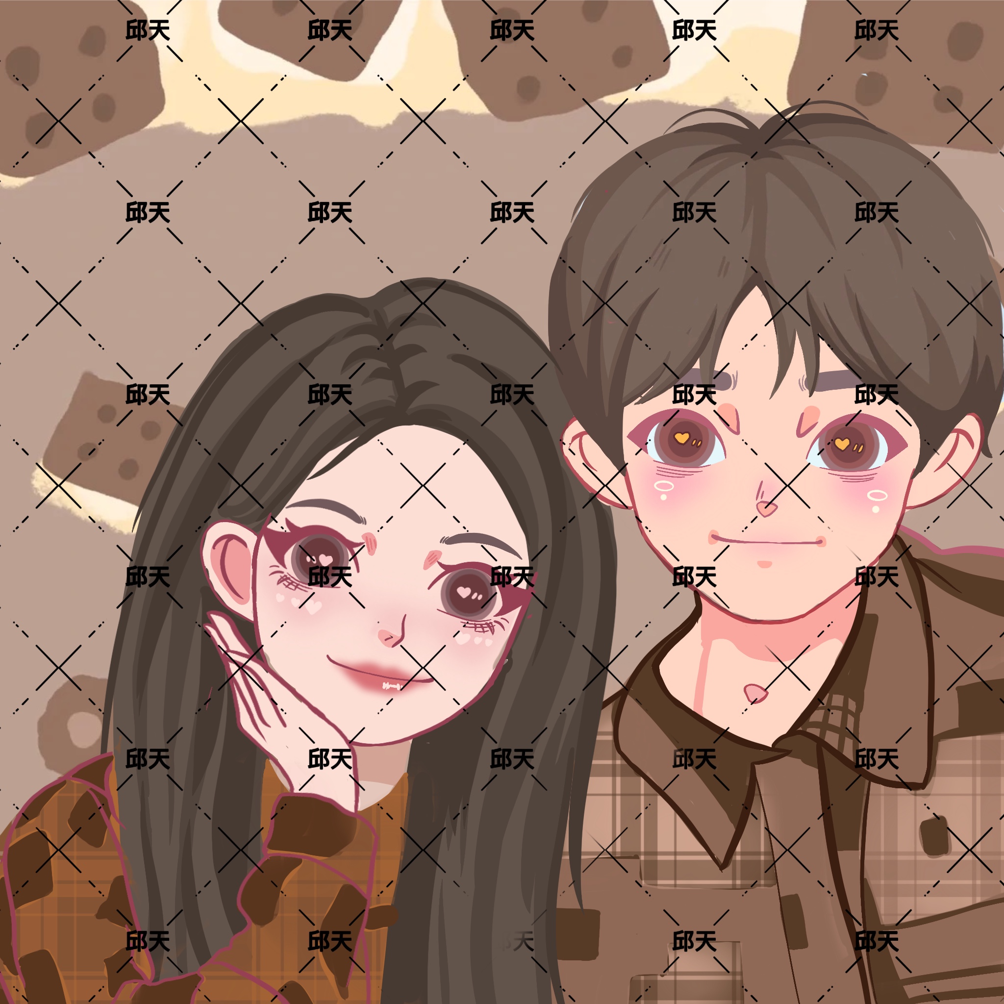 卡通鸭风情侣头像_邱天Le-站酷ZCOOL