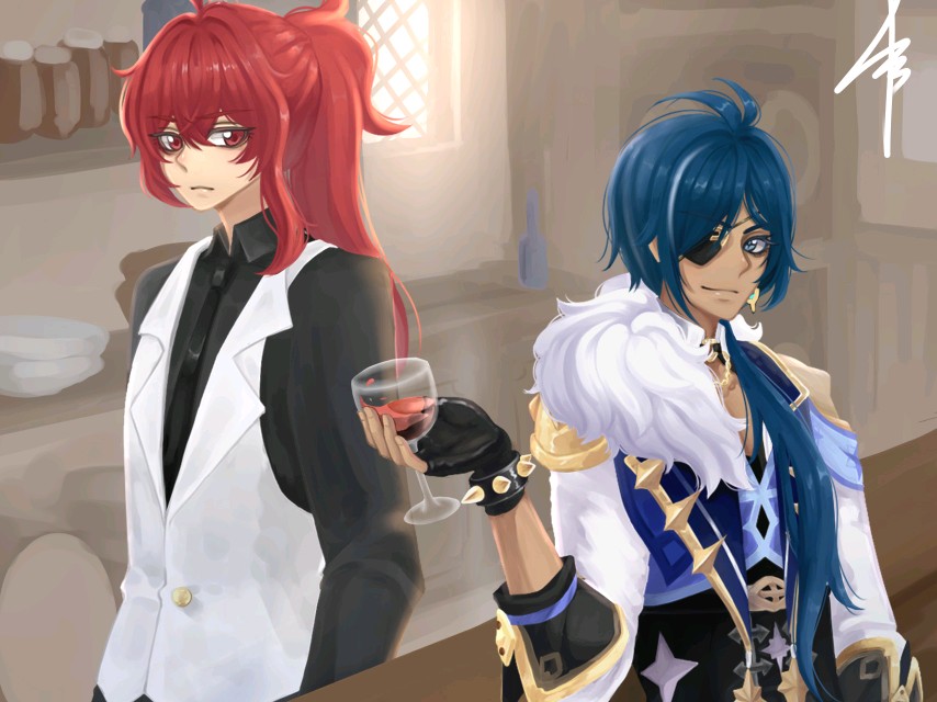 迪卢克×凯亚_HIDEKO丶-站酷ZCOOL