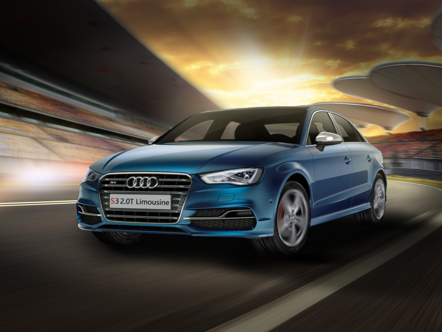 奥迪S3广告视觉合成练习-桌松老师教程_吉先生0353-站酷ZCOOL