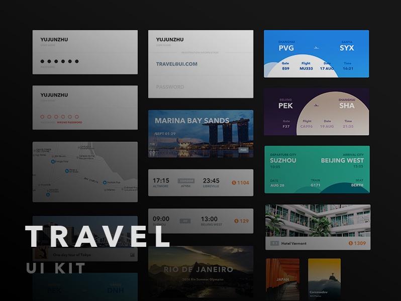 TRAVEL UI KIT - 旅行出游类_YujunZhu-站酷ZCOOL