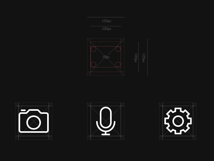 icon制作规范 icon设计 图标设计 规范制作 icon标准 icon尺寸_小白厂-站酷ZCOOL