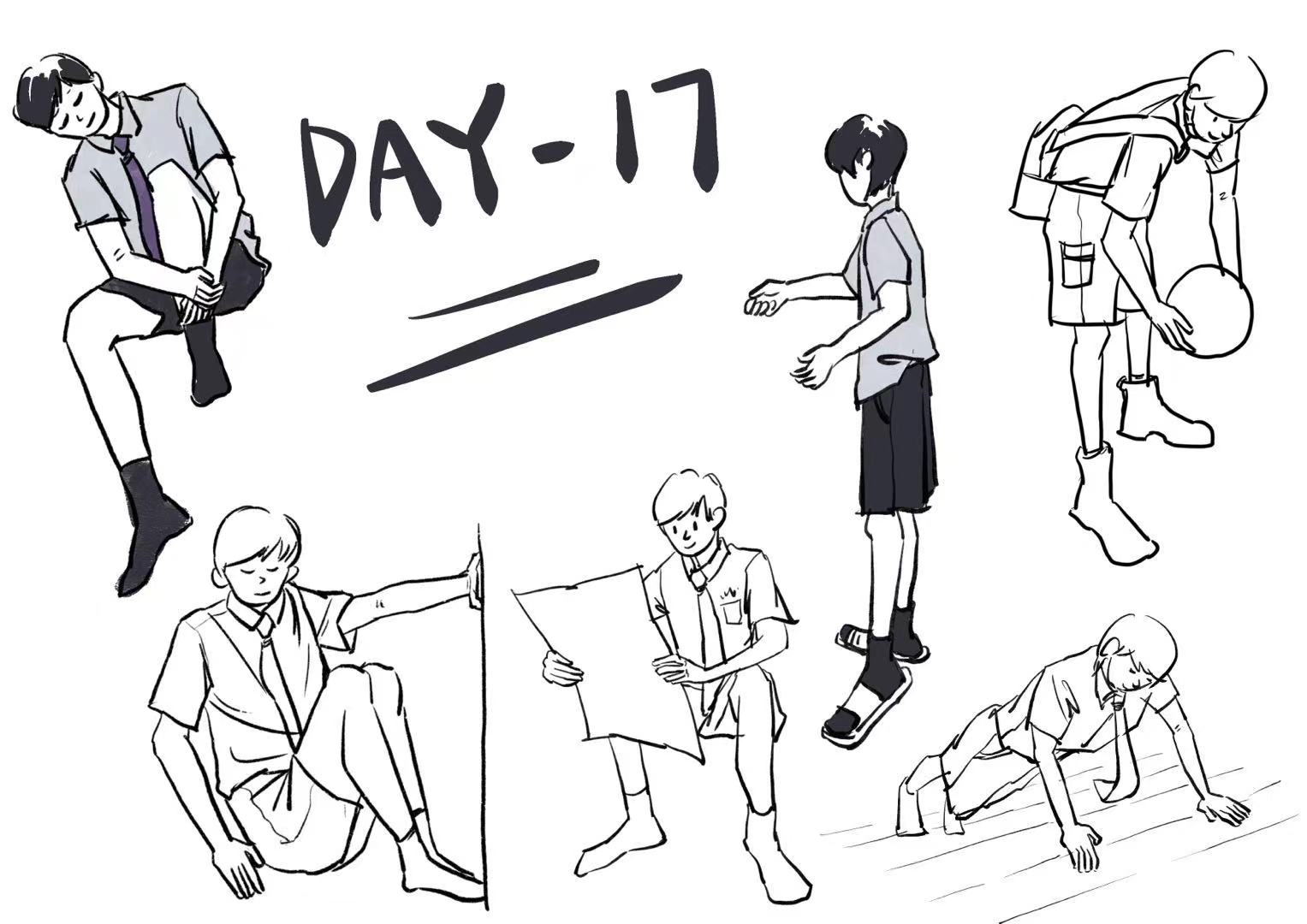 速写60天挑战赛 @速写班长DAY17_印第安小揪揪-站酷ZCOOL