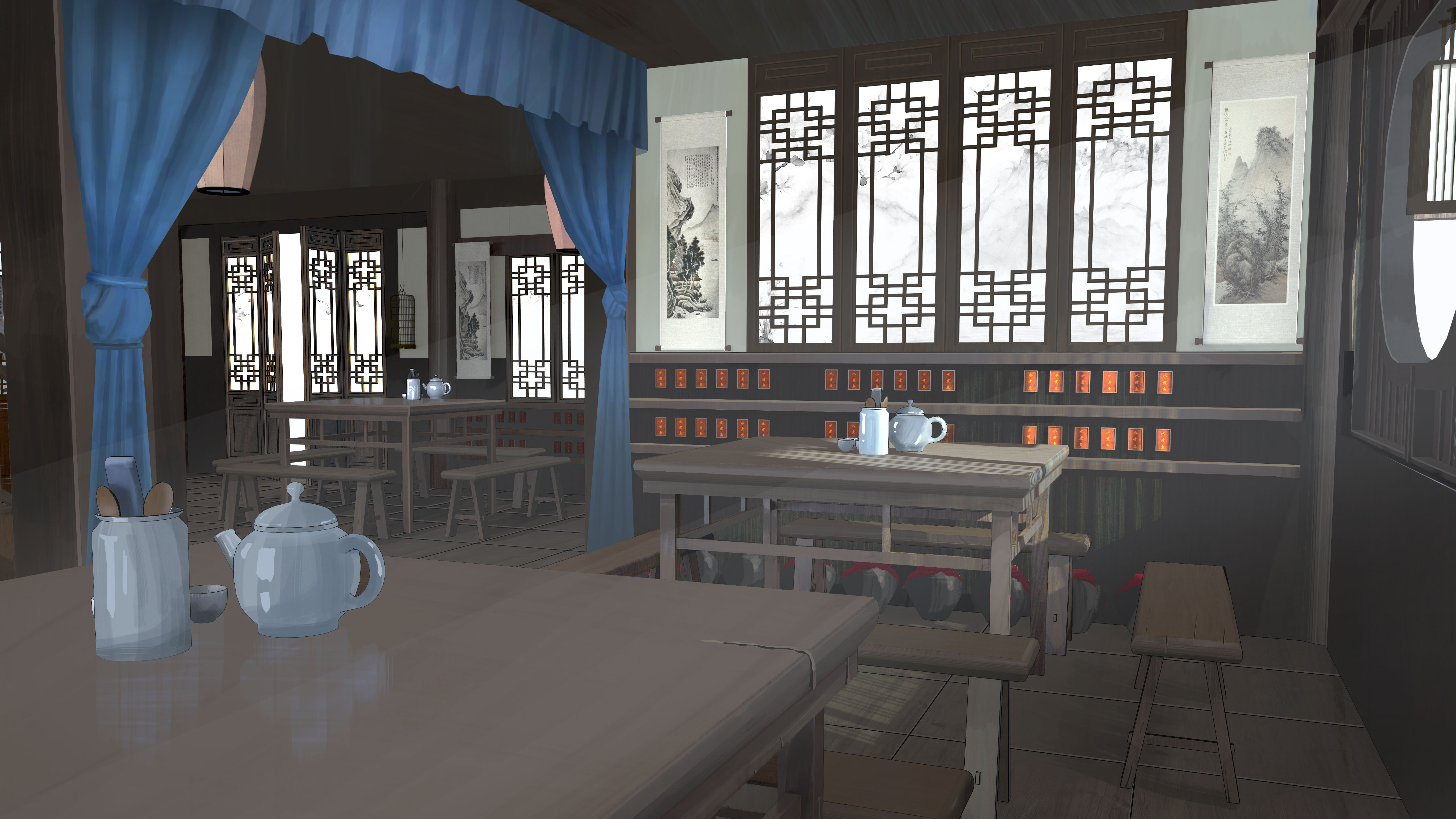 日系平涂客栈_扇贝ofo-站酷ZCOOL