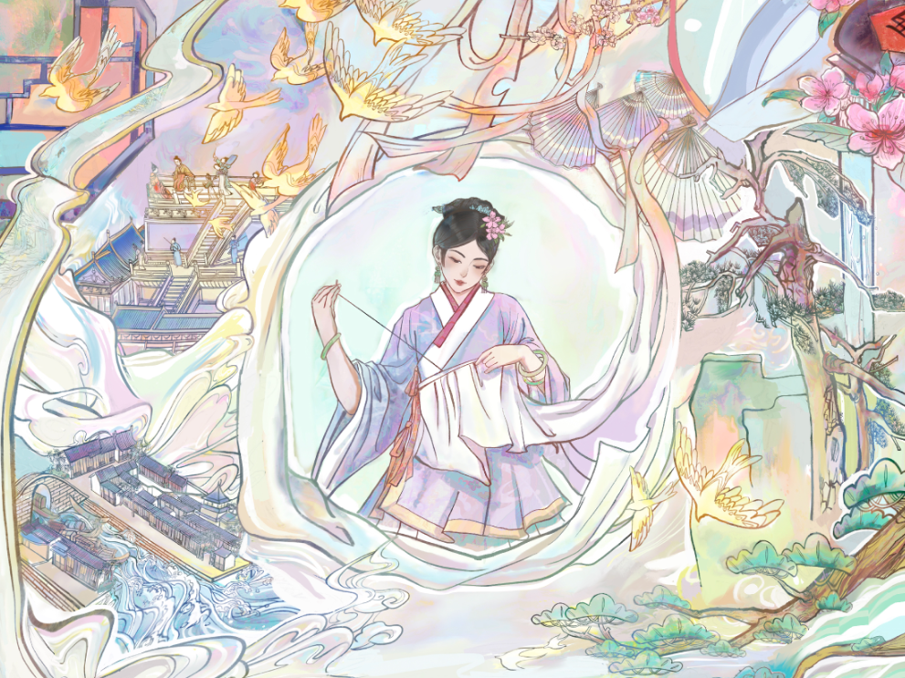 姑苏十年礼 “丝情画意”丝巾设计提案_YichanL-站酷ZCOOL