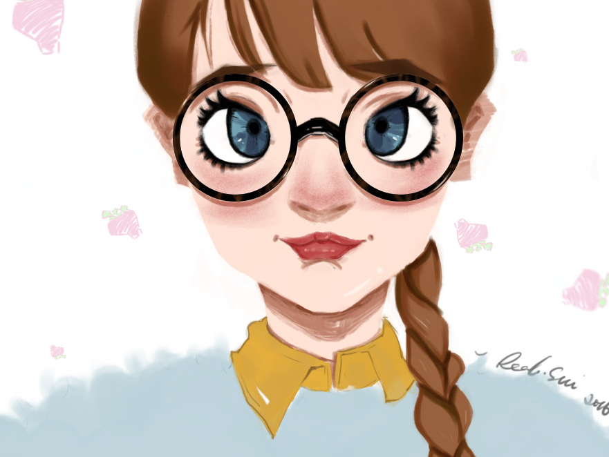 给一个爱吃草莓的姑娘画的头像_RayraySu-站酷ZCOOL