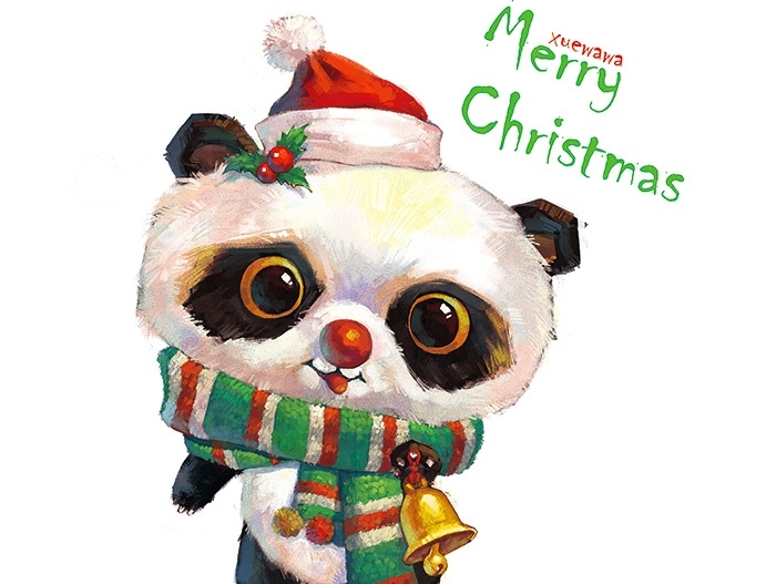 【萌宠 by 雪娃娃】圣诞快乐！！_雪娃娃童画-站酷ZCOOL