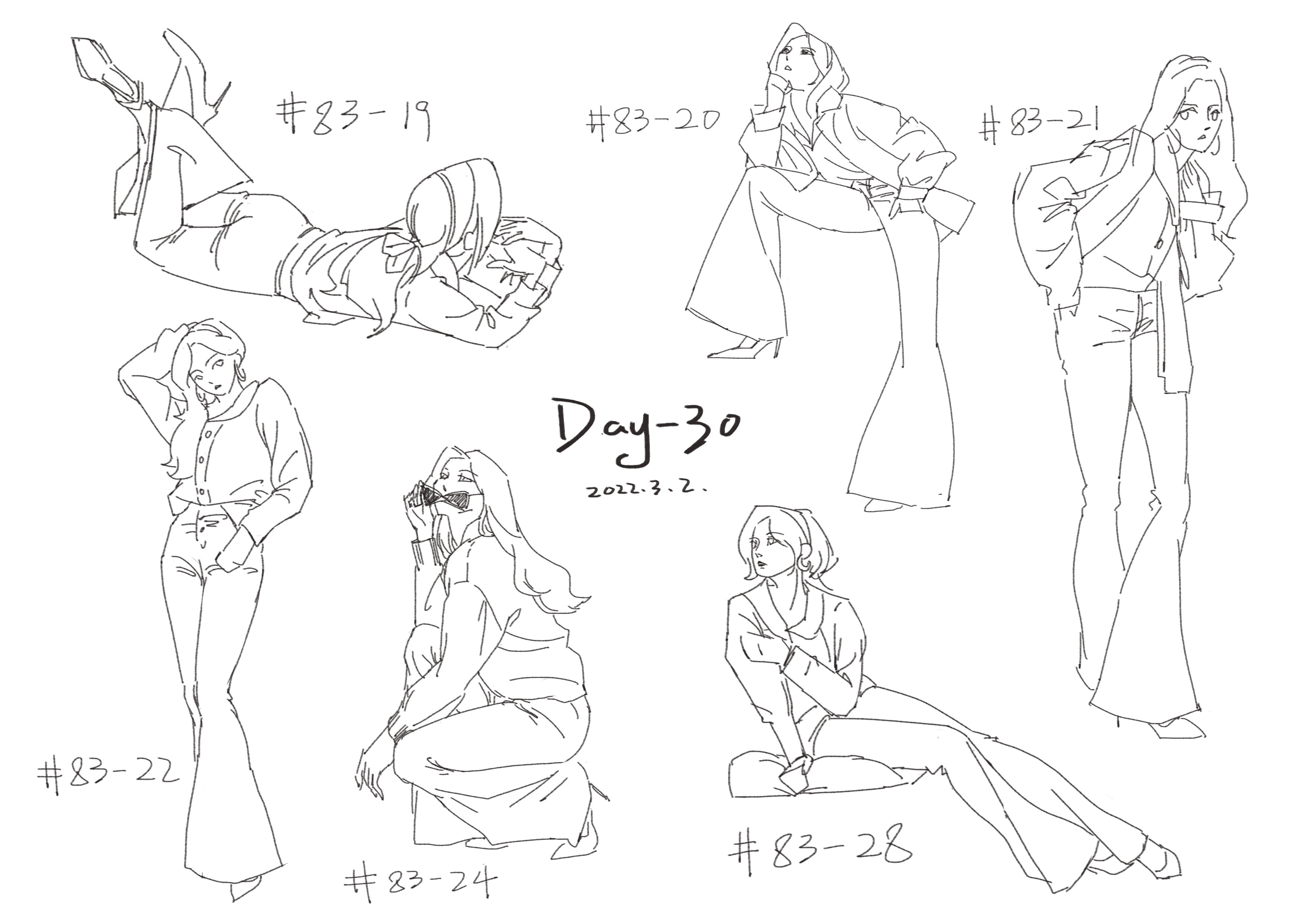 #速写60天挑战赛# day30_懒懒小兔蹄子-站酷ZCOOL