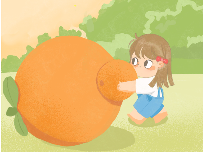 秋日柿子插画_GANIU-站酷ZCOOL