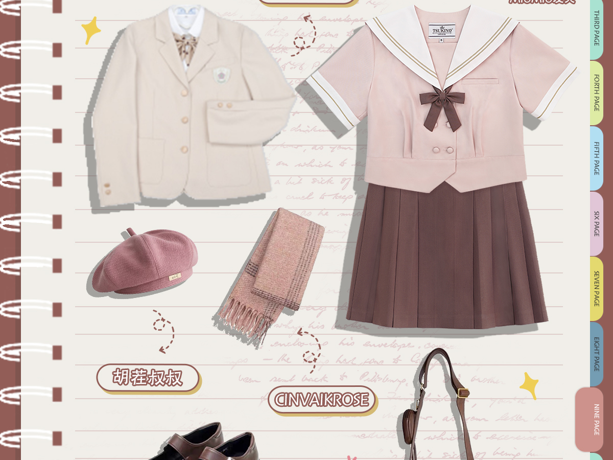 原创自制jk水手服装图鉴海报_轻描淡写R-站酷ZCOOL