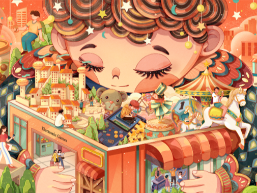 拾趣购物节｜商场KV主视觉插画设计_樵苏qiaoSu-站酷ZCOOL