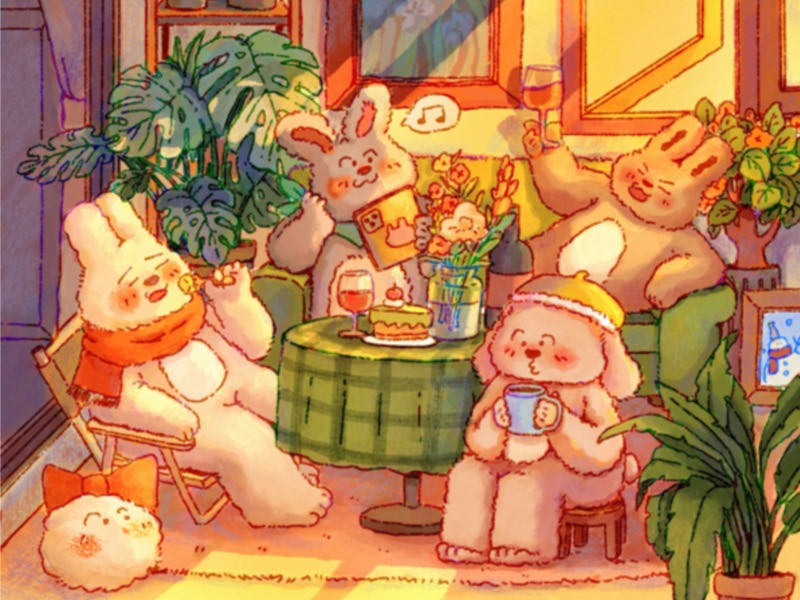 《月海镇》系列9 | 晒下午四点半的太阳_yueyi_-站酷ZCOOL