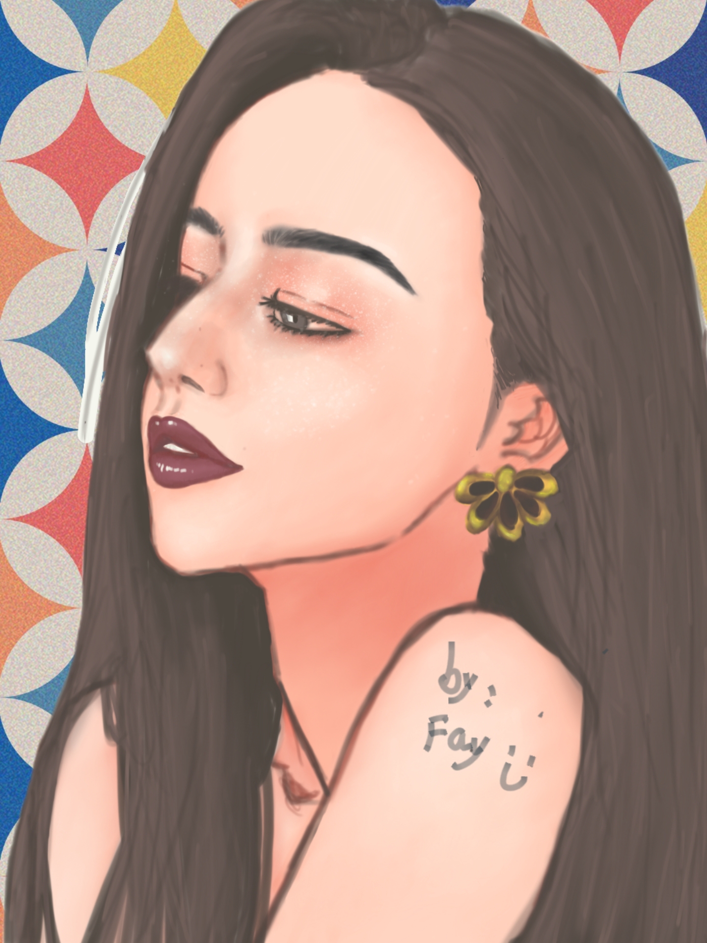 戴的耳环像点心的女人_FAY橙-站酷ZCOOL