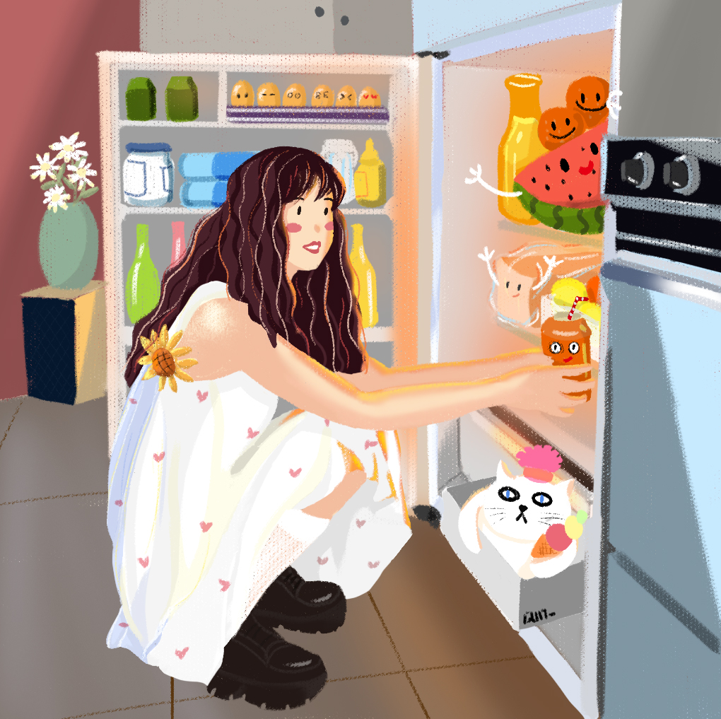 冰箱少女_Qin潇-站酷ZCOOL