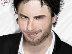 吸血鬼日记Damon招牌微笑---IAN_法兰西小百合-站酷ZCOOL