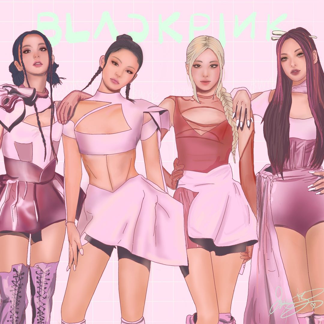 blackpink 手绘人像_BWYI手绘-站酷ZCOOL