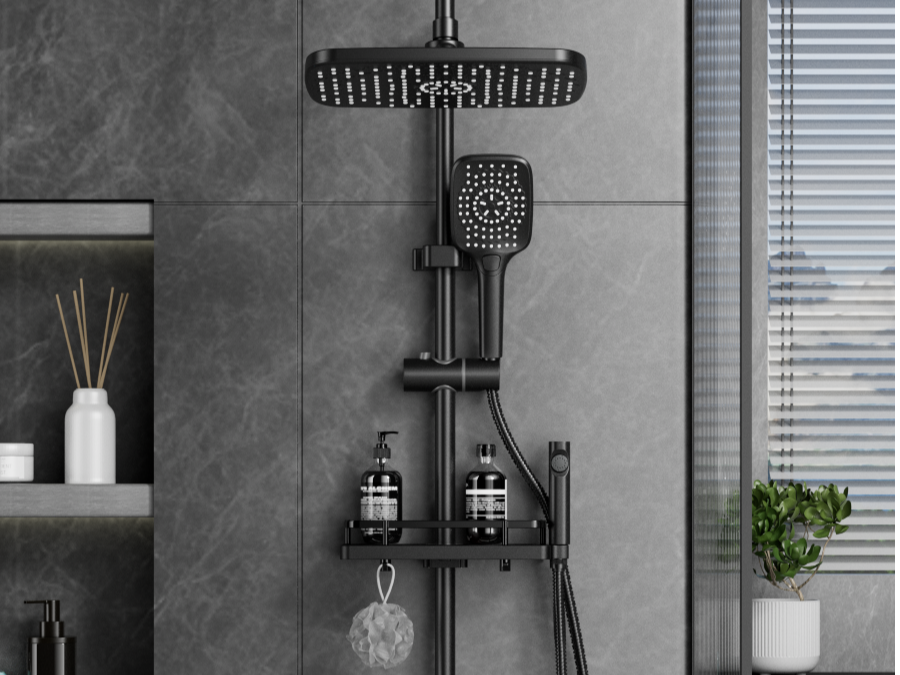 C4D-RS|黑色淋浴花洒套装 室内建模渲染详情页图_肉肉X小豆芽-站酷ZCOOL