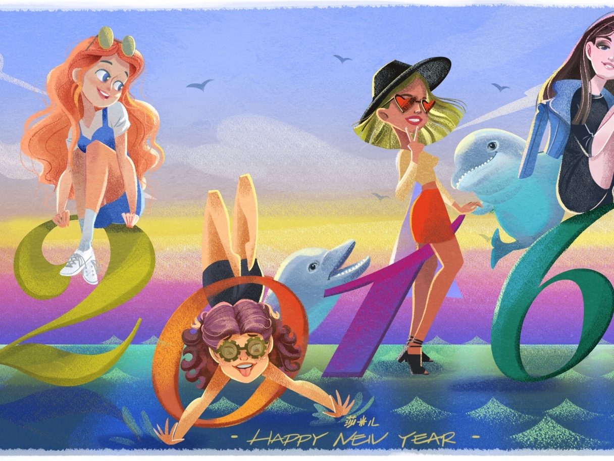 Happy New Year 2016_莎米儿-站酷ZCOOL