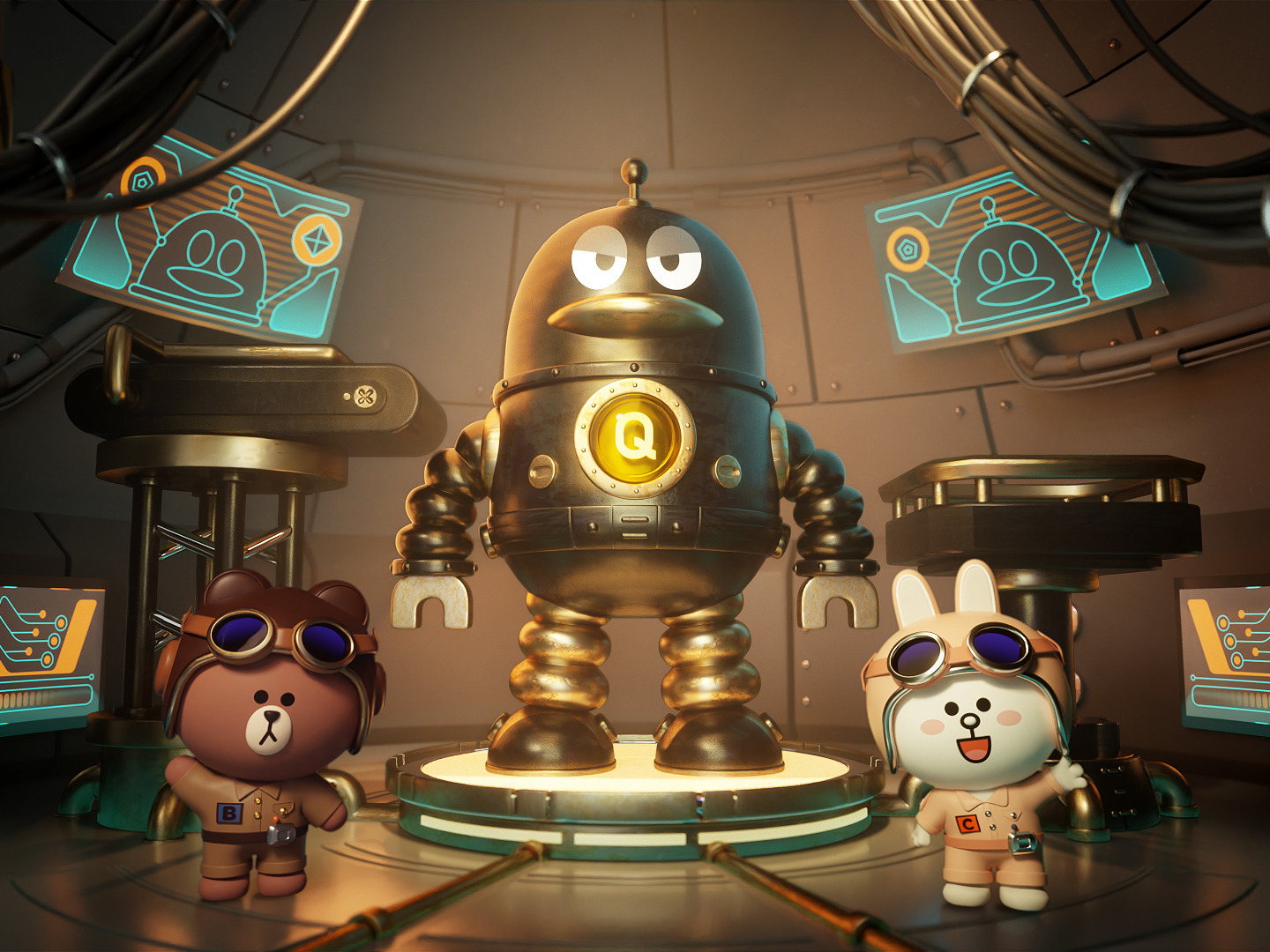 潮玩IP| QQ x LINE FRIENDS 顽艺萌友十周年限定手办_COCOMUMU-站酷ZCOOL