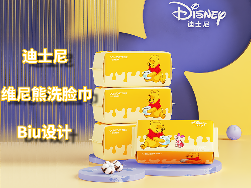 迪士尼洗脸巾包装详情建模渲染设计_Biu设计-站酷ZCOOL